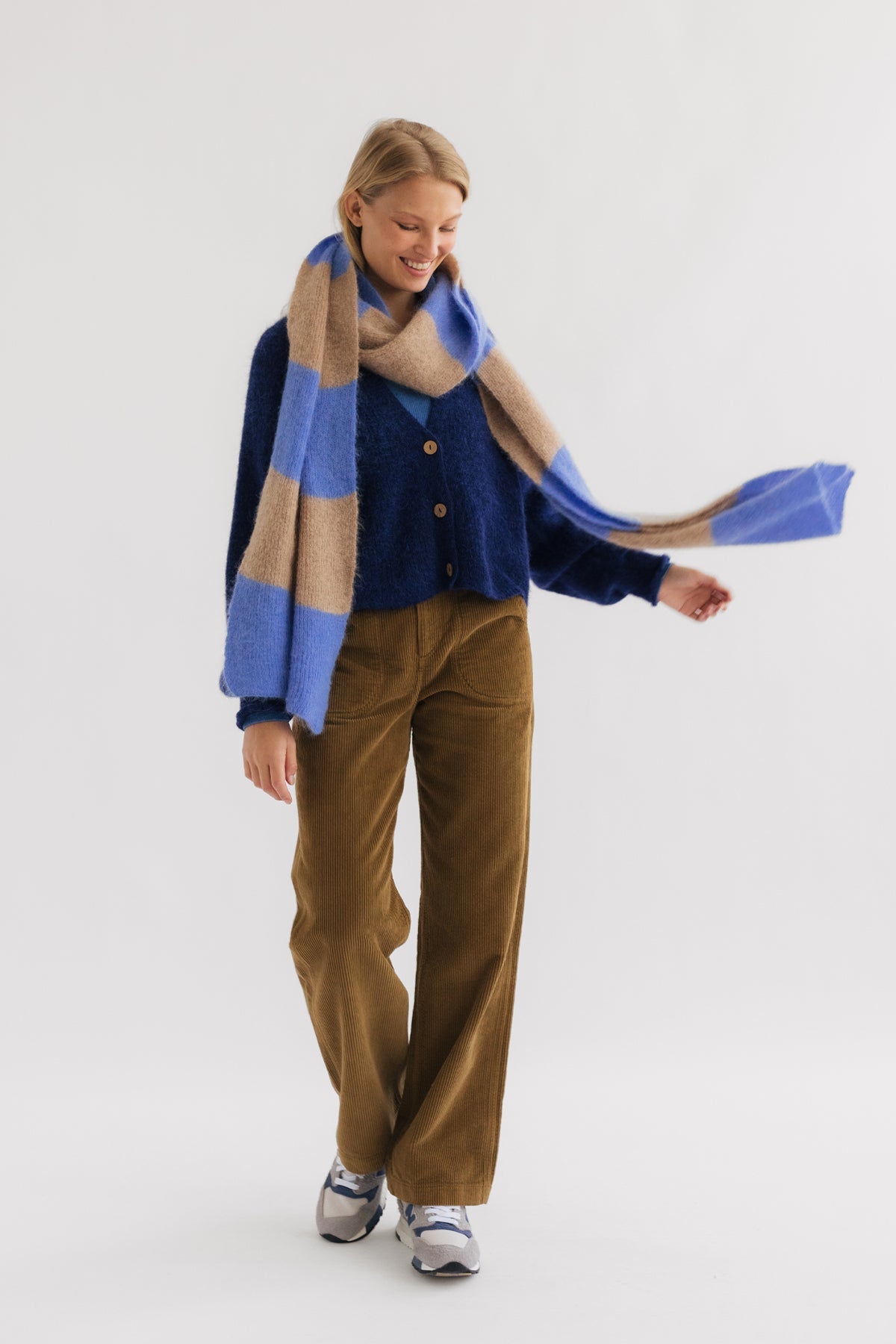Bicolour Scarf Cyan Sand Fair Fashion by TWOTHIRDS