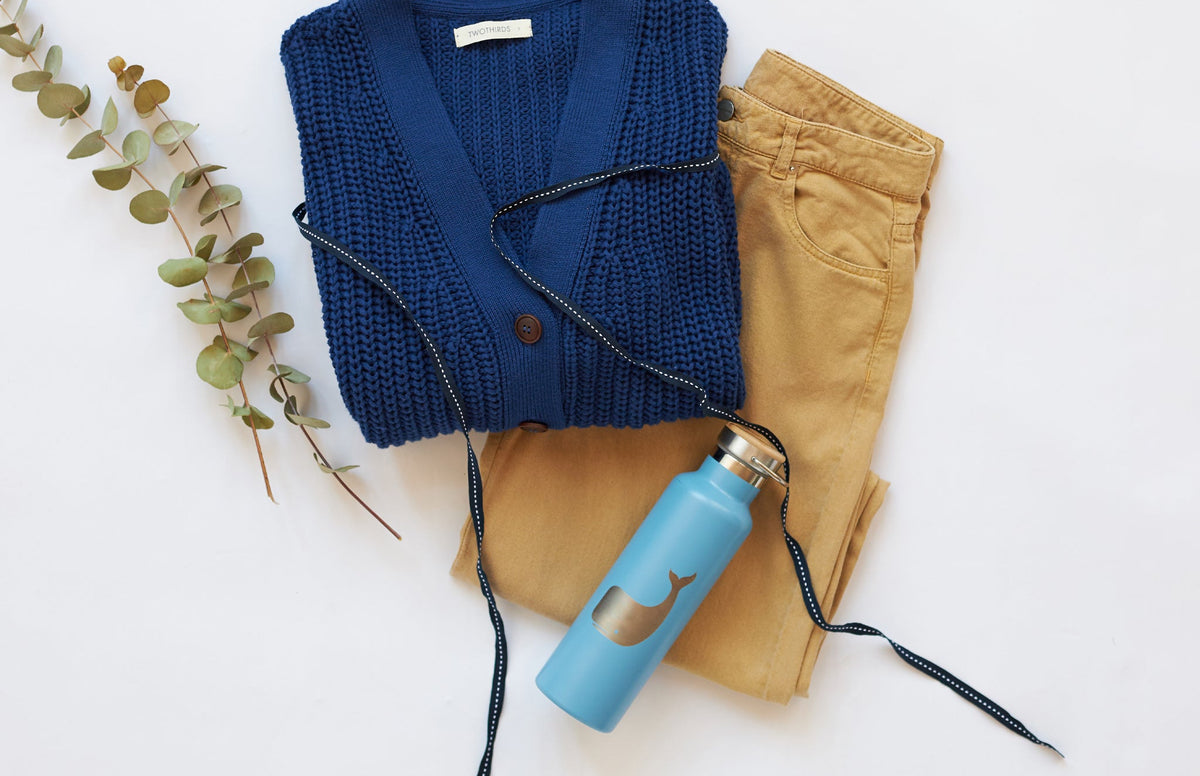 Thermo Bottle Contrast Whale - Blue Steel | TWOTHIRDS